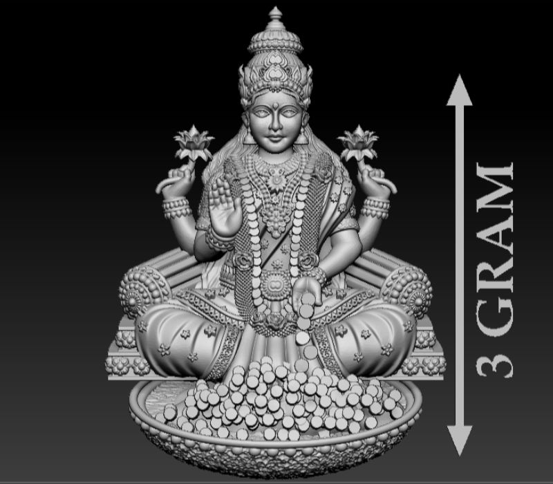 Exquisite Laxmi Mata 3D Print Model for Temple Decor