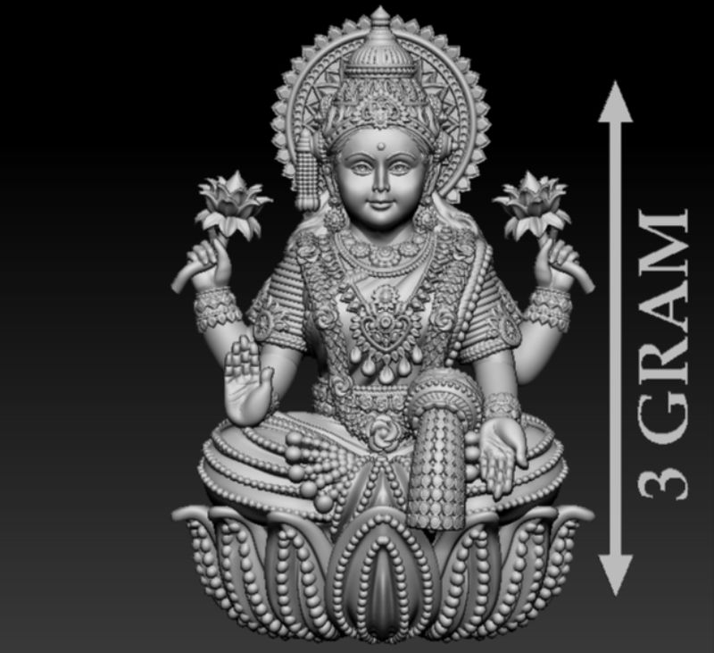 Exquisite Laxmi Mata 3D Print Model for Temple Decor