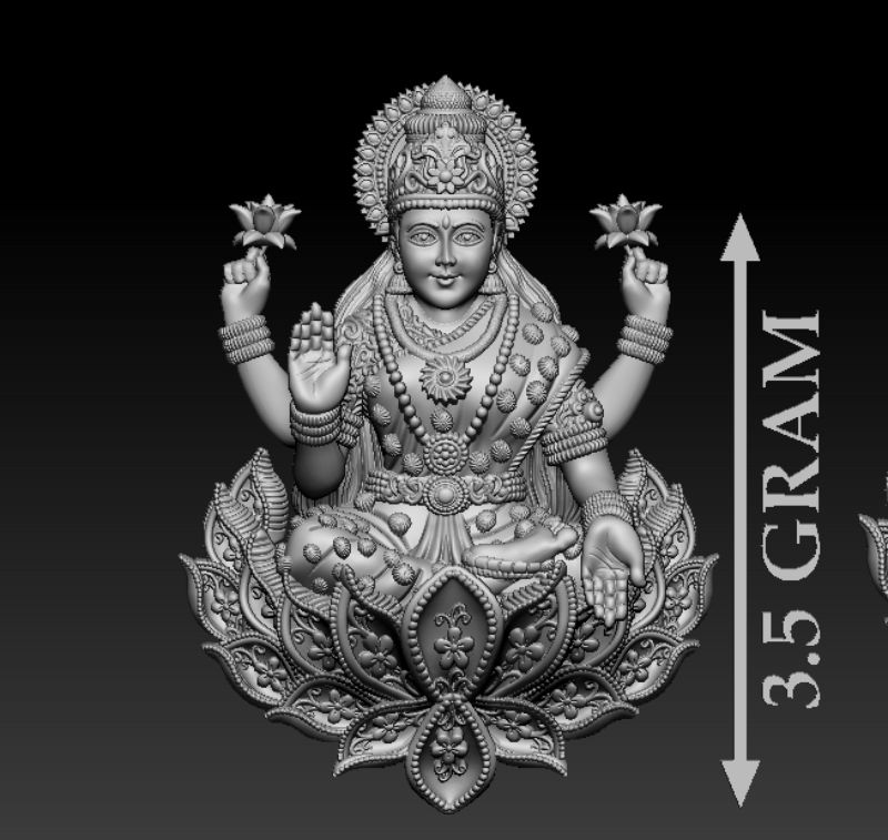 Exquisite Laxmi Mata 3D Print Model for Temple Decor