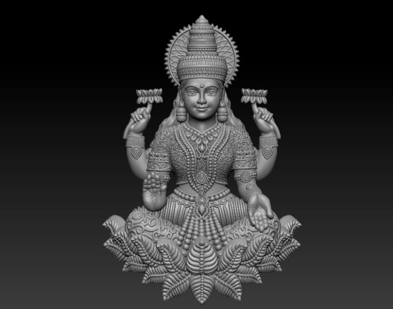 Exquisite Laxmi Mata 3D Print Model in Paper Casting - Temple(Murti ...