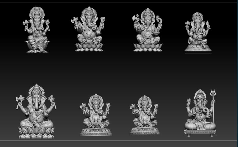 Unique 3D Ganesh CAD Model for Temple Murti - Download Now
